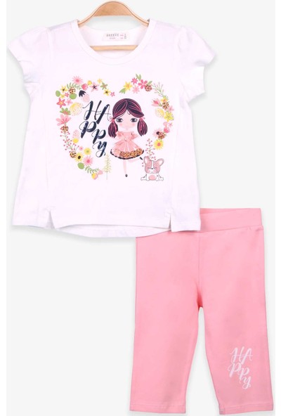 Breeze Kız Bebek Kapri Taytlı Takım Baskılı Pullu Ekru (2-6 Yaş) Breeze Kız Bebek Kapri Taytlı Takım Baskılı Pullu Ekru (2-6 Yaş)