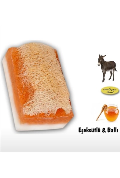 Abu Şifa %100 Doğal El Yapımı Eşek Sütlü Ballı Kabak Lifli Sabun 120 gr