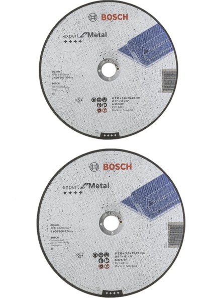 Bosch 230X3,0X22,23MM Expert For Metal Düz Kesme Diski 2 Adet Bosch 230X3,0X22,23MM Expert For Metal Düz Kesme Diski 2 Adet