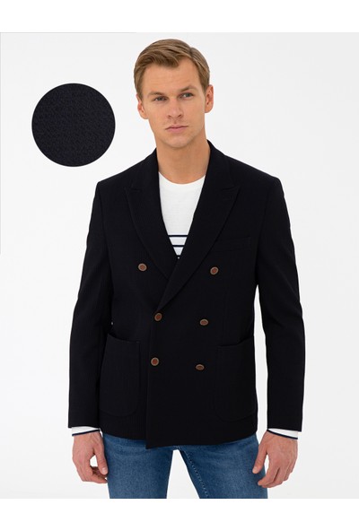 Pierre Cardin Lacivert Kruvaze Slim Fit Ceket 50233782-VR033 Pierre Cardin Lacivert Kruvaze Slim Fit Ceket 50233782-VR033