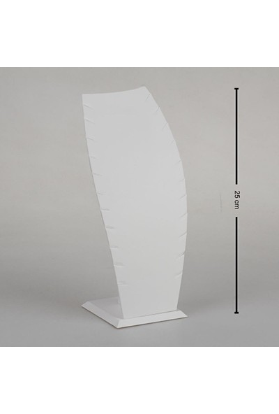 Aydın Dekor Yeni Yerli Deri Beyaz 25CM Kolye Sergileme Standı (Aydındecor)