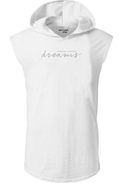 Artaport Design Dreams Kapüşonlu Kolsuz Gümüş Yaldız Desen Beyaz T-Shirt Artaport Design Dreams Kapüşonlu Kolsuz Gümüş Yaldız Desen Beyaz T-Shirt