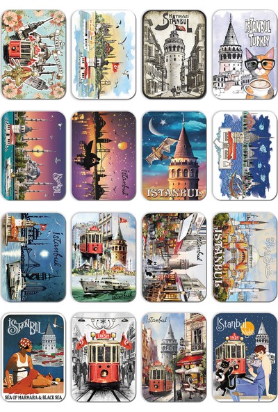 Mia Pera Simli Kabartmalı Kartpostal Özel Istanbul Tasarımları 16'lı Mia Pera Simli Kabartmalı Kartpostal Özel Istanbul Tasarımları 16'lı