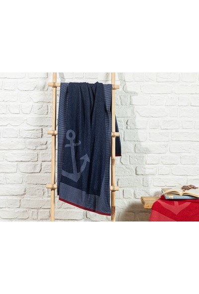 English Home Anchor Jakarlı Plaj Havlusu 70X150 cm Lacivert