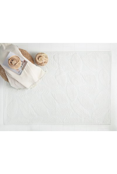 English Home Leafy Pamuklu Kilim 50X80 cm Beyaz English Home Leafy Pamuklu Kilim 50X80 cm Beyaz