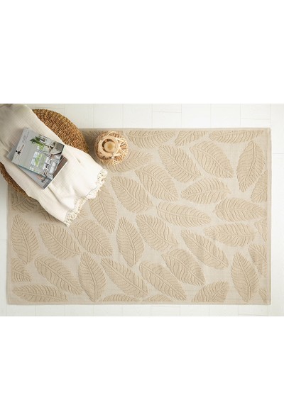 English Home Leafy Pamuklu Kilim 80X150 cm Bej English Home Leafy Pamuklu Kilim 80X150 cm Bej