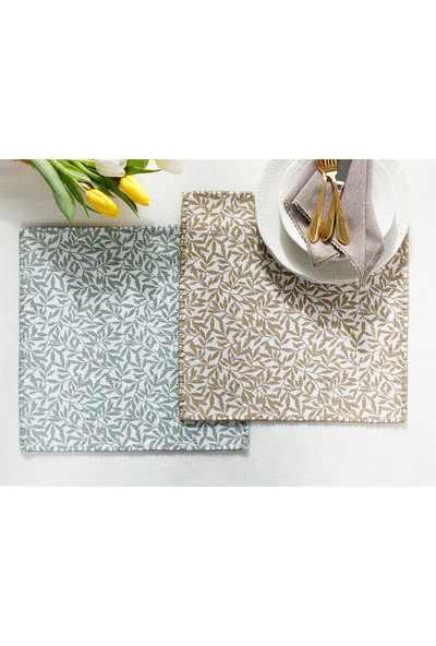 English Home Andrea Pamuk 2'li Amerikan Servis 40 x 40 cm Bej - Kahve English Home Andrea Pamuk 2'li Amerikan Servis 40 x 40 cm Bej - Kahve