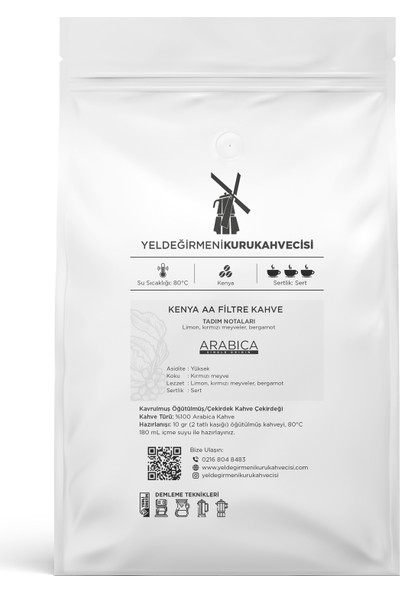 Yeldeğirmeni Kurukahvecisi Kenya AA Filtre Kahve 1000 Gr Yeldeğirmeni Kurukahvecisi Kenya AA Filtre Kahve 1000 Gr