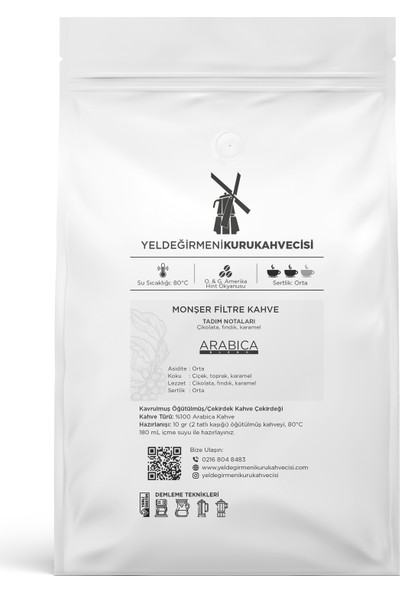 Yeldeğirmeni Kurukahvecisi Monşer Filtre Kahve 250 Gr Yeldeğirmeni Kurukahvecisi Monşer Filtre Kahve 250 Gr