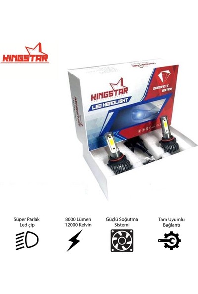 Kingstar LED Xenon H27 Diamond x Serisi Şimşek Etkili Kingstar LED Xenon H27 Diamond x Serisi Şimşek Etkili