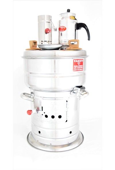 Yakut Paslanmaz Lüx Çay Semaveri Odunlu Krom Çelik Piknik Büyük Boy 10 Lt + Semaver Demliği 1,35 Lt Yakut Paslanmaz Lüx Çay Semaveri Odunlu Krom Çelik Piknik Büyük Boy 10 Lt + Semaver Demliği 1,35 Lt