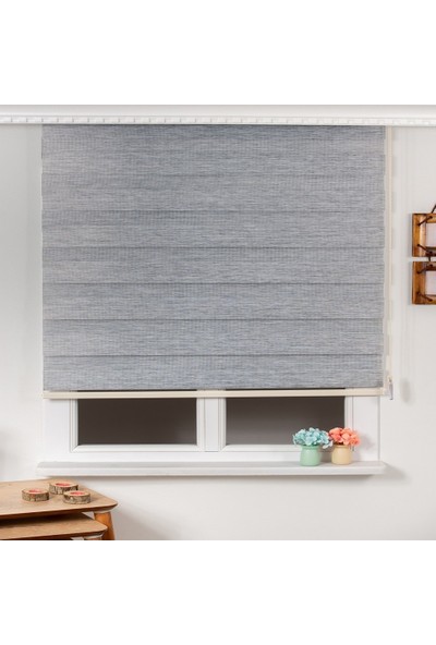 Bigastor Gri Düz Zebra Perde Etek Dilimsiz