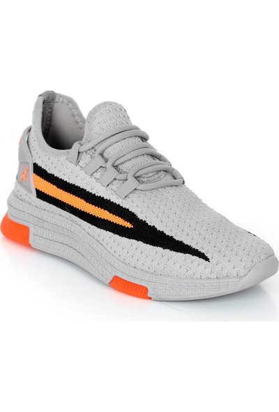 Black Deer Dynamic Koşu Antrenman ve Yürüyüş Spor Ayakkabısı Açık Gri Turuncu