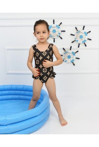 Mayo Dünyası Siyah Stil Baskılı Siyah Renk Askılı Mayokini