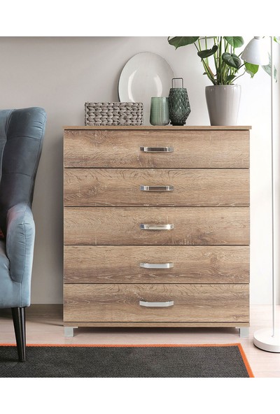 Mobilya Sarayı Geniş 5 Çekmeceli Şifonyer