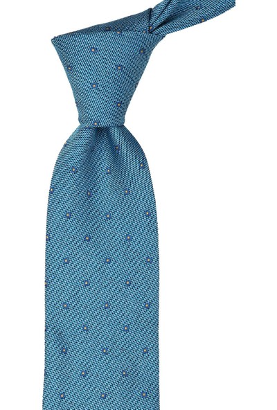 Kravatkolik Turkuaz Küçük Desen Mendilli Klasik Kravat KK9978