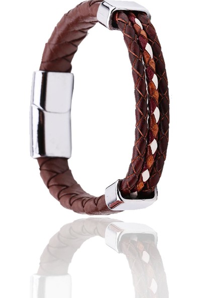 Kravatkolik Kahverengi Deri Erkek Bileklik BLK1666