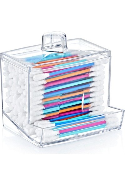 Bamovi Kapaklı Akrilik Kulak Çubuğu Organizeri Bamovi Kapaklı Akrilik Kulak Çubuğu Organizeri