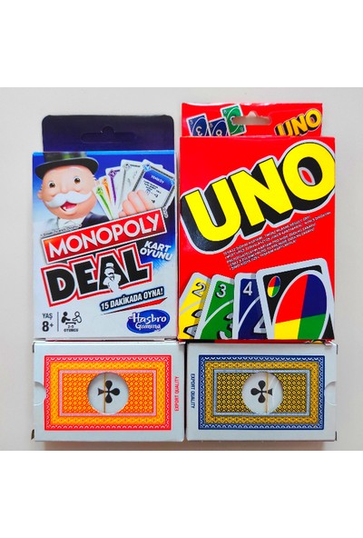 Avda Uno,monopoly Deal ve 2 Deste Iskambil Kağıdı Avda Uno,monopoly Deal ve 2 Deste Iskambil Kağıdı