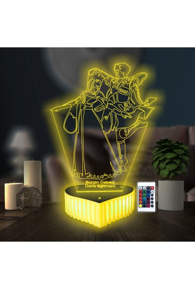 3D Hediye Dünyası Dans Eğitmenlerine Özel Hediye 16 Renkli Kumandalı