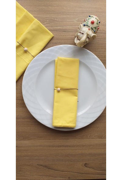 Eae Sanat 4'lü Sarı Kumaş Servis Sunum Peçetesi