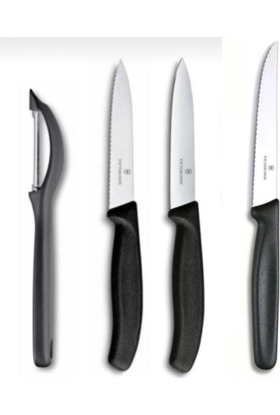 Victorinox 4'lü Soyma Set Siyah