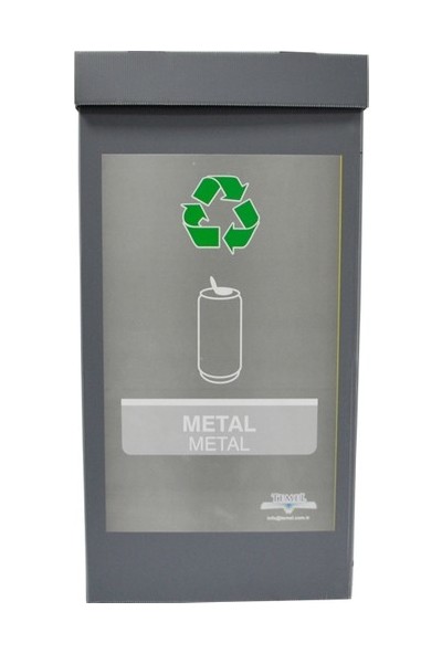 Öz Ekim Geri Dönüşüm Kutusu Sıfır Atık Kutusu Gri Metal