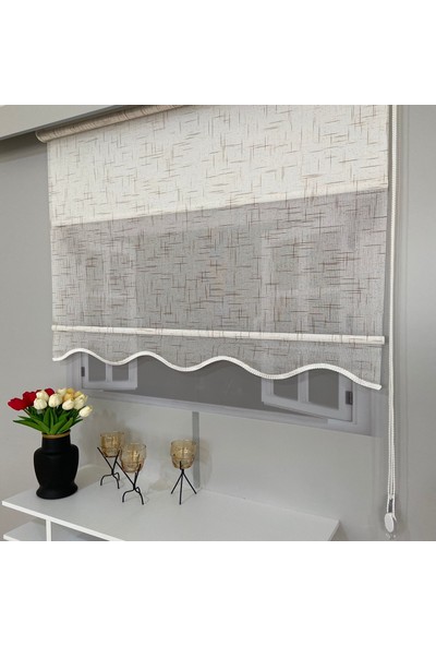 Volper Vp 1310 Çift Mekanizmalı Renkli Degrade Tül ve Stor Perde Beyaz Vizon 80X200 Volper Vp 1310 Çift Mekanizmalı Renkli Degrade Tül ve Stor Perde Beyaz Vizon 80X200