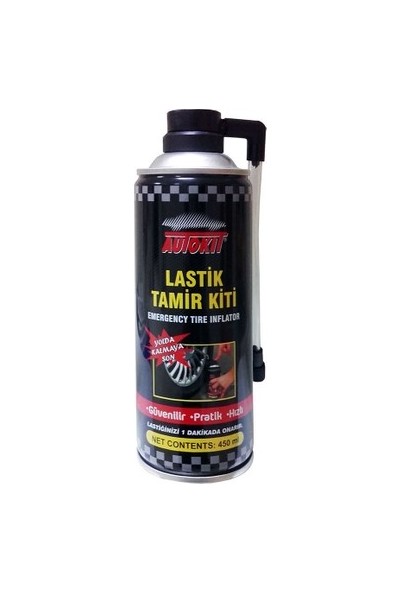 Autokit Oto Araba Lastik Tamir Spreyi 450 ml Autokit Oto Araba Lastik Tamir Spreyi 450 ml
