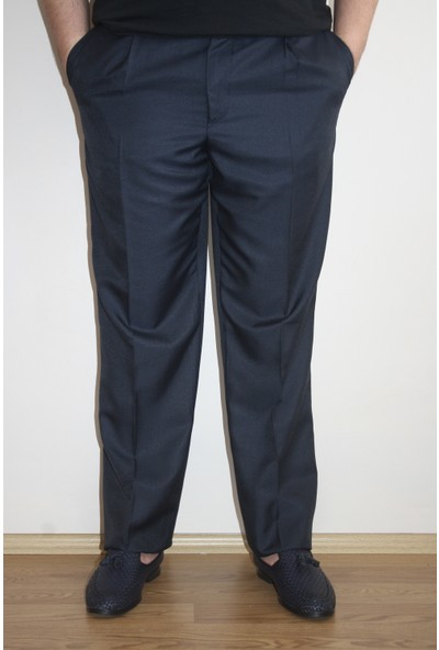 Jack Paul Erkek Klasik Kesim Pileli Lacivert Kumaş Pantolon