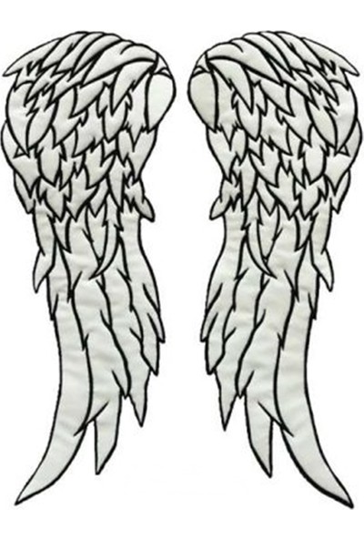 Sim Nakış Melek Kanatları Nakış Işleme Arma Patch Prç 36×43 cm