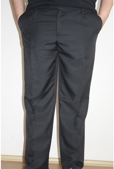 Jack Paul Erkek Klasik Kesim Pileli Siyah Kumaş Pantolon