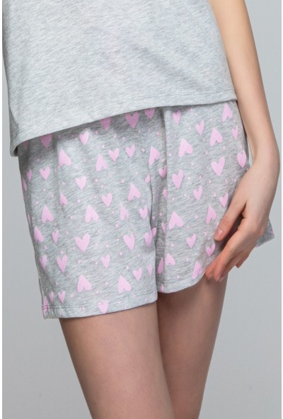 Lilian L40045B Pınk Love Grimelanj Kadın Tek Şort