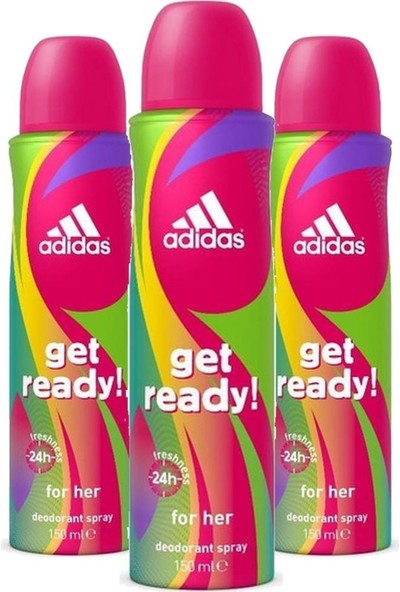 adidas Get Ready Kadın Deodorant 150 ml X3