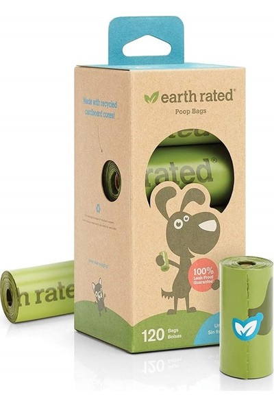 Earth Rated Köpekler Için Doğada Kolay Çözünebilir-Ekstra Dayanıklı, Sızdırmaz Dışkı Torbası Kokusuz 8 Rulo - 120 Poşet Earth Rated Köpekler Için Doğada Kolay Çözünebilir-Ekstra Dayanıklı, Sızdırmaz Dışkı Torbası Kokusuz 8 Rulo - 120 Poşet