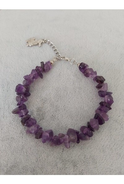 Hera Takı Atölyesi Ametist Kırık Taş Bileklik