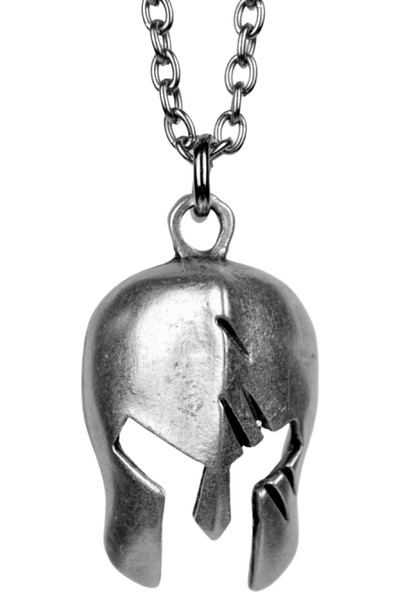 Bu Farklı Asi Gladyatör Miğfer Kolye Erkek Kadın Antik Gümüş Kaplama 60 cm Zincir