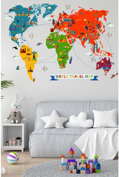 Evbuya Dünya Seyahat Haritası - Statik Kağıt Tahta Evbuya Dünya Seyahat Haritası - Statik Kağıt Tahta