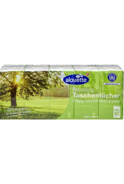 Alouette Kağıt Mendil 15 x 10 Adet Geri Dönüşümlü