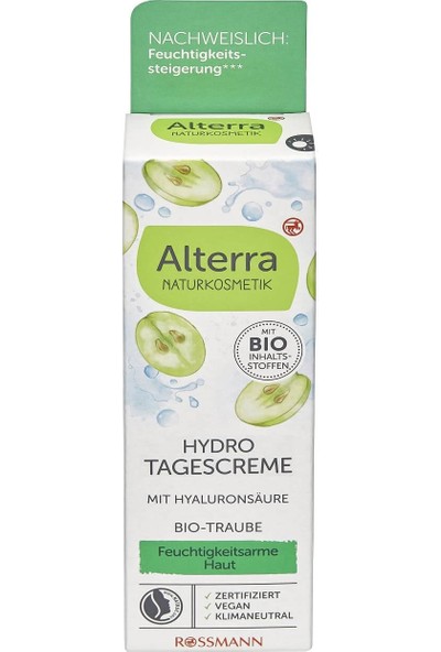 Alterra Vegan Gündüz Kremi Su Bazlı Üzüm&beyaz Çay İçerikli 50 ml