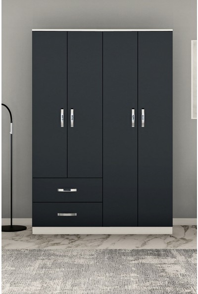 Metalia Gm 074 Novay 4 Kapılı 2 Çekmeceli Gardrop