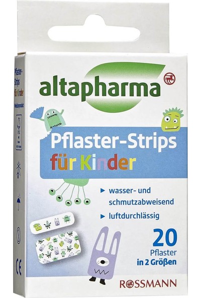 Altapharma Şerit Yara Bandı Çocuklar Için 2 Farklı Boyutta 20 Adet Altapharma Şerit Yara Bandı Çocuklar Için 2 Farklı Boyutta 20 Adet