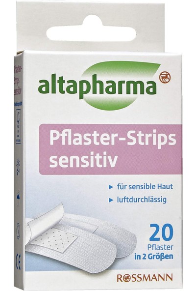 Altapharma Şerit Yara Bandı Hassas 2 Farklı Büyüklükte 20 Adet Altapharma Şerit Yara Bandı Hassas 2 Farklı Büyüklükte 20 Adet