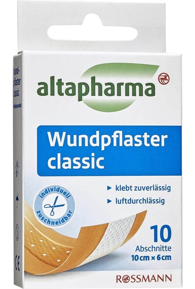 Altapharma Yara Bandı Klasik Kesilebilir Boyutta 10 Adet Altapharma Yara Bandı Klasik Kesilebilir Boyutta 10 Adet