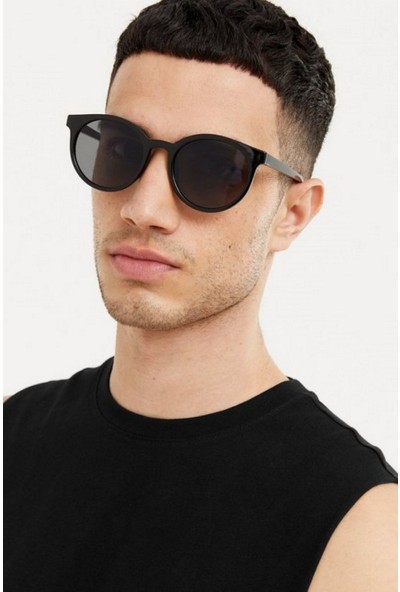 Hane14 Calli Siyah Camlı Retro Yuvarlak Erkek Güneş Gözlüğü Parlak Siyah Hane14 Calli Siyah Camlı Retro Yuvarlak Erkek Güneş Gözlüğü Parlak Siyah