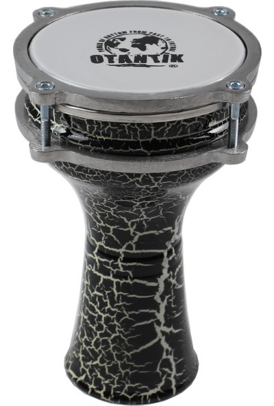 Otantik Müzik Siyah Alüminyum Çatlak Boyalı 0 Numara Darbuka