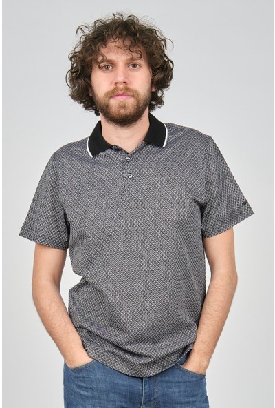 Formenti Erkek Desenli Polo Yaka T-Shirt 2681000 Siyah