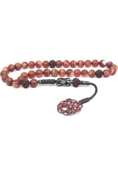 Hepnaturel 1000 Ayar Gümüş Kazaz Püsküllü Doğaltaş Akik Tesbih