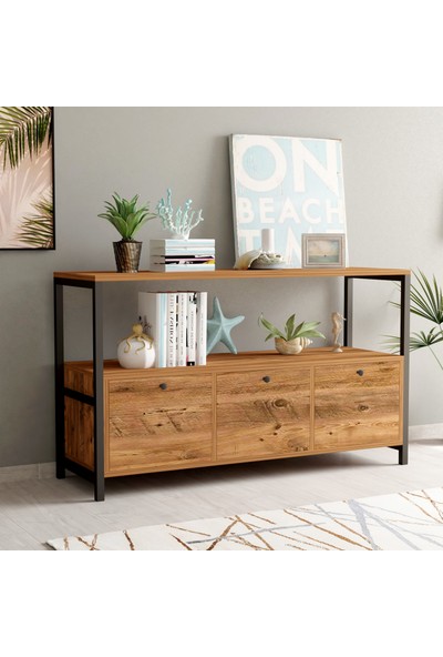 HepsiHome Sima 3 Kapaklı Raflı Konsol