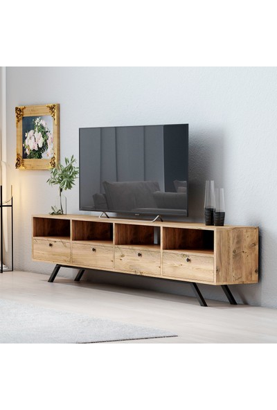 HepsiHome Omes 4 Kapak 4 Bölmeli 180 cm Tv Sehpası